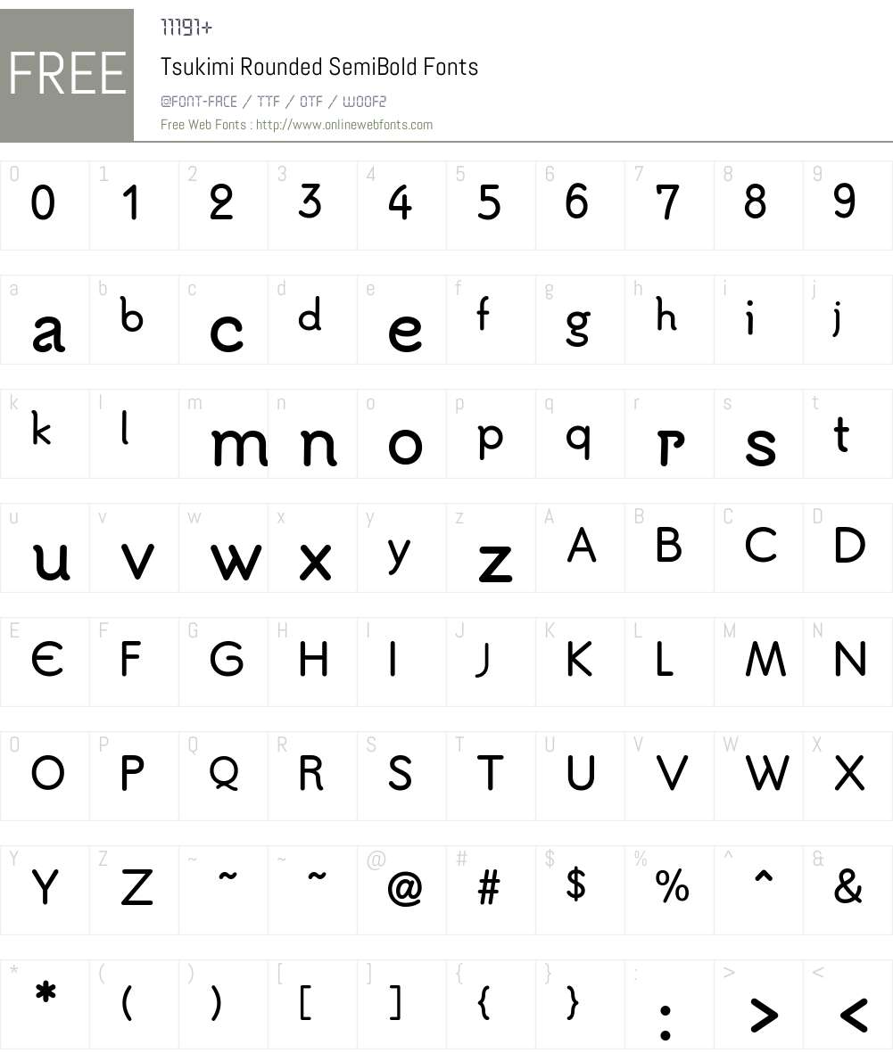Tsukimi Rounded 1.032; ttfautohint (v1.8.3) Fonts Free Download - OnlineWebFonts.COM