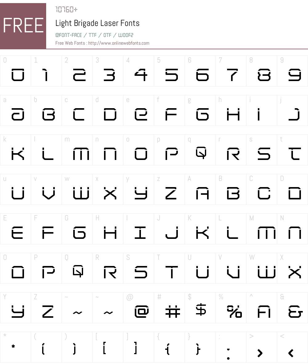 Light Brigade Laser 1.0; 2015 Fonts Free Download - OnlineWebFonts.COM