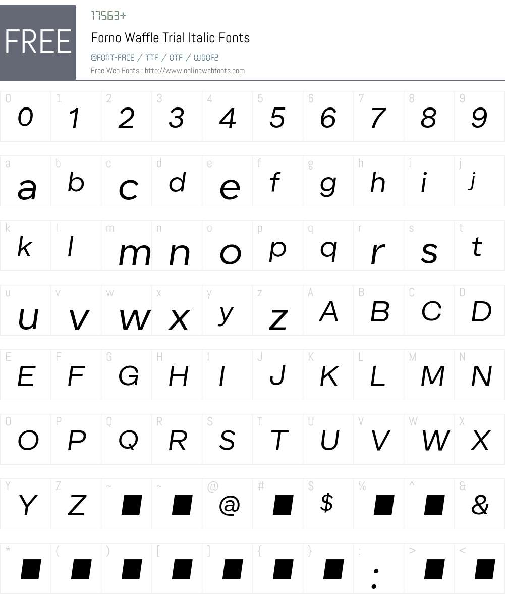 Forno Waffle Trial 2.001;Glyphs 3.1.1 (3148) Fonts Free Download ...
