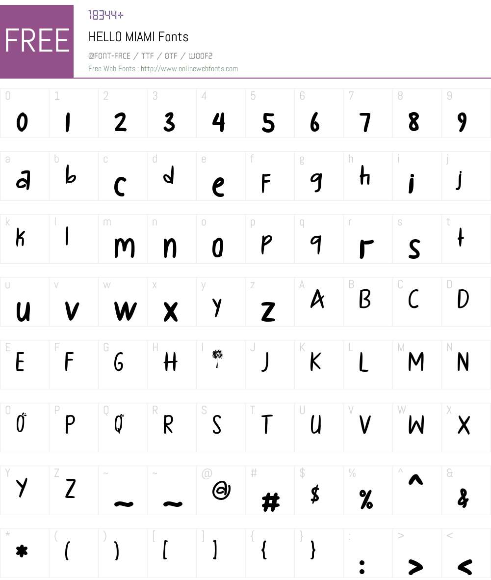HELLO MIAMI 1.00;April 10, 2021;FontCreator 12.0.0.2567 64-bit Fonts ...
