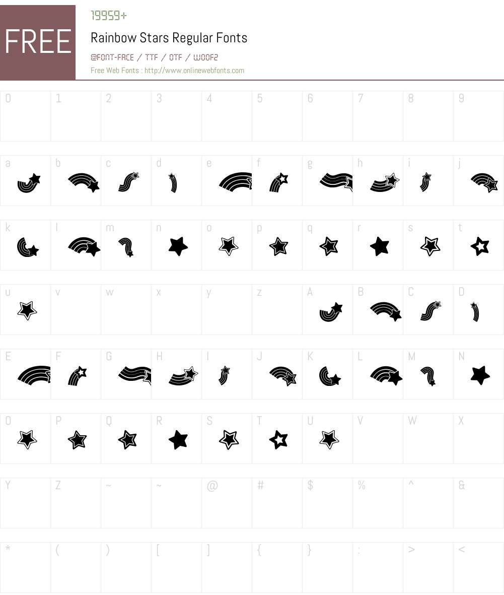 Rainbow Stars 1.000 Fonts Free Download - OnlineWebFonts.COM