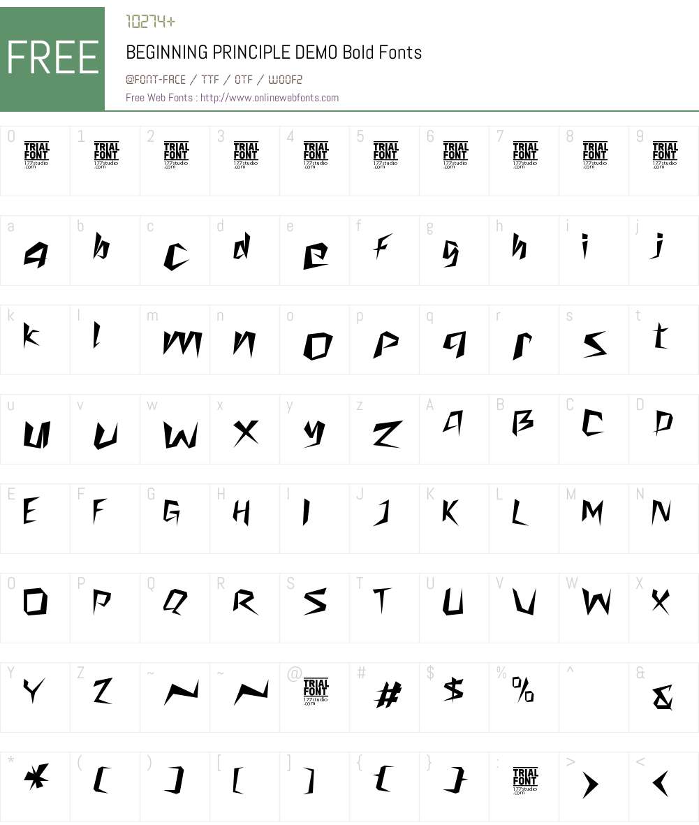 BEGINNING PRINCIPLE DEMO 1.001 Fonts Free Download - OnlineWebFonts.COM