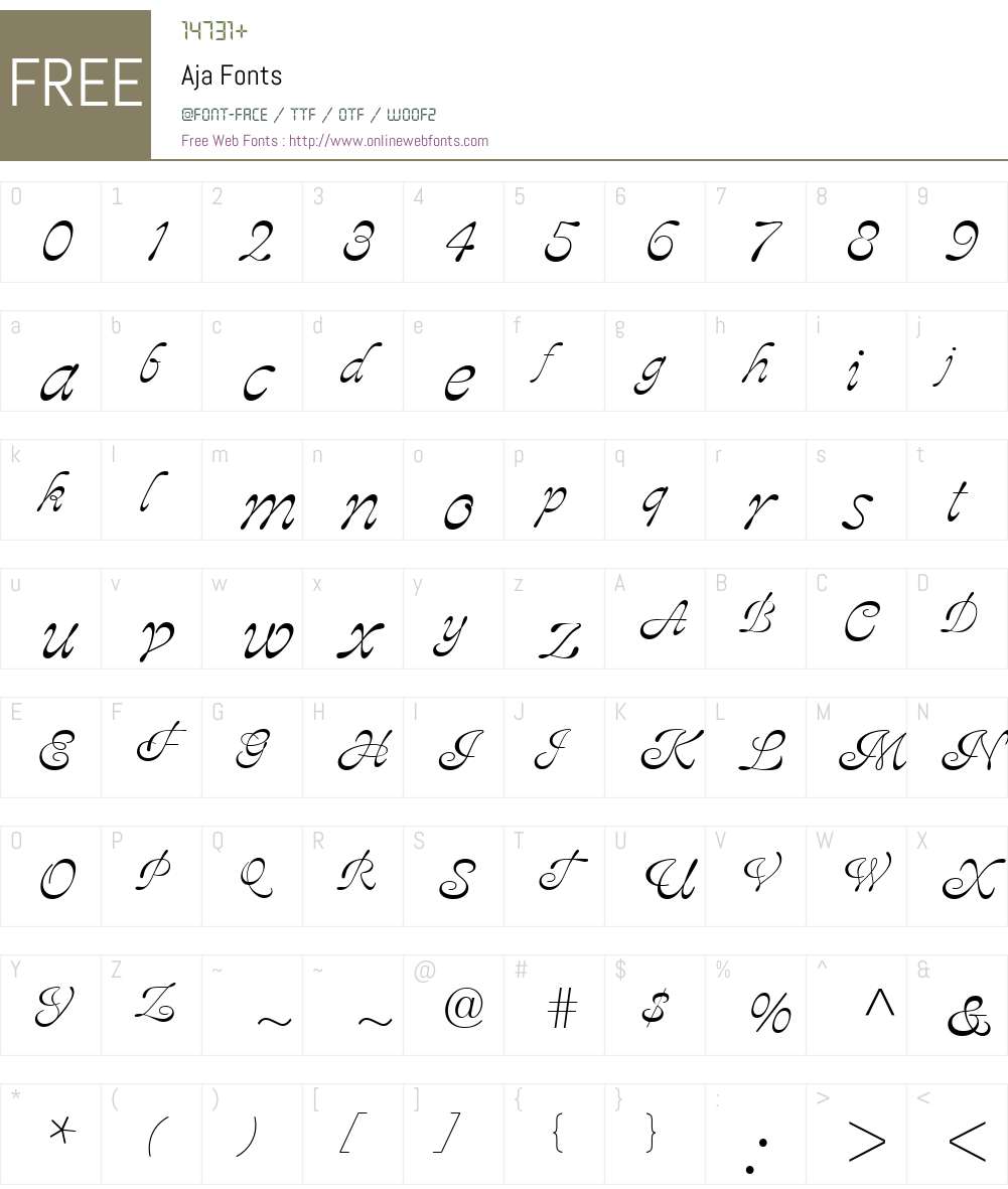 Aja 001.000 Fonts Free Download - OnlineWebFonts.COM