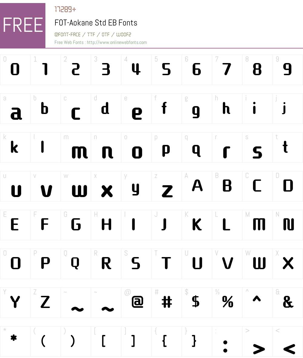 FOT-Aokane Std 1.200;PS 1;hotconv 1.0.38;makeotf.lib1.6.5960 Fonts Free ...