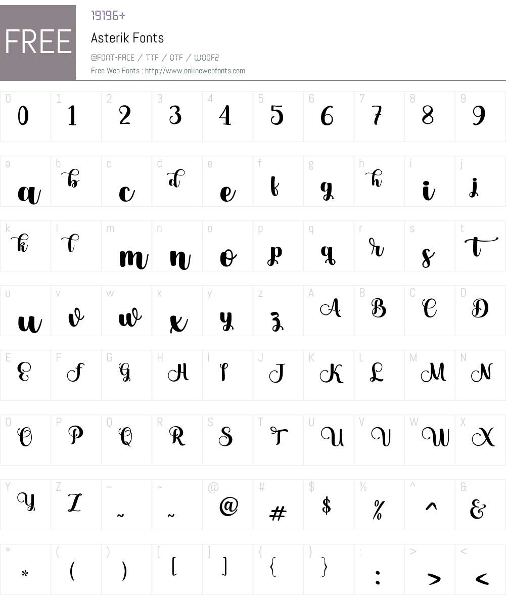 Asterik 1.007;Fontself Maker 3.5.4 Fonts Free Download - OnlineWebFonts.COM