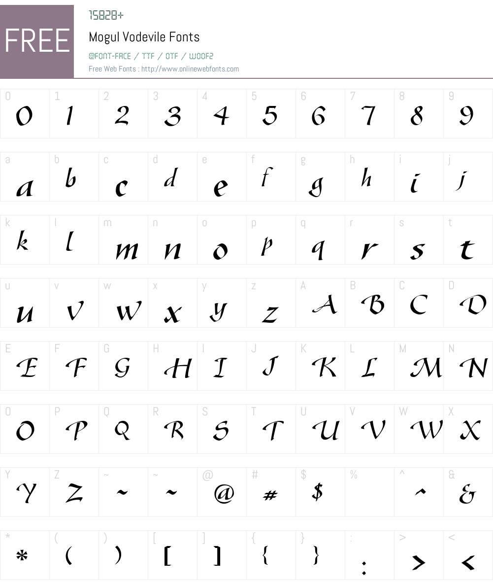 Mogul Vodevile 2.000 2010 initial release Fonts Free Download ...