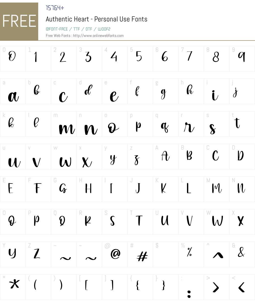 Authentic Heart - Personal Use 1.00;November 15, 2022;FontCreator 11.5 ...