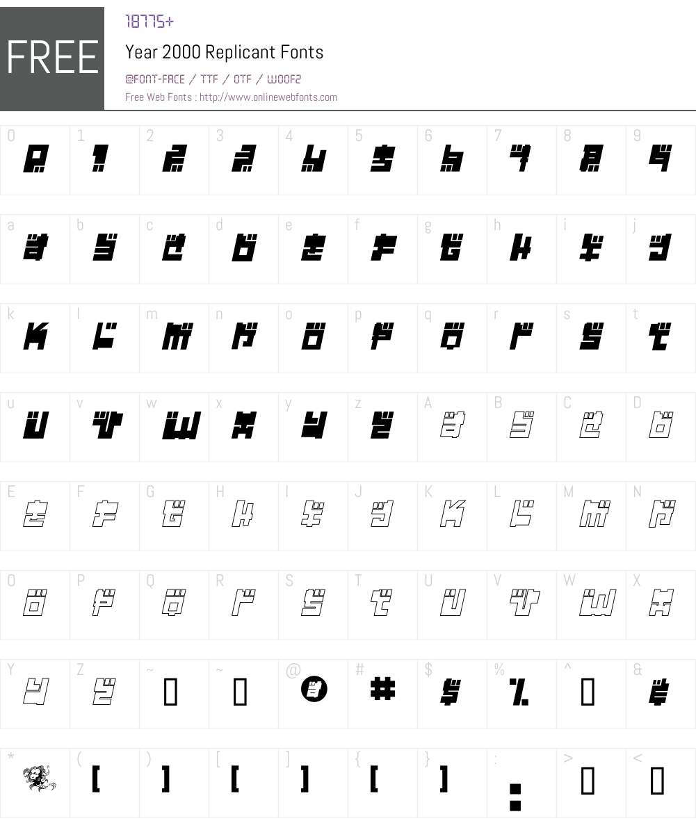 Year 2000 Replicant Macromedia Fontographer 4.1 12/27/99 Fonts Free ...