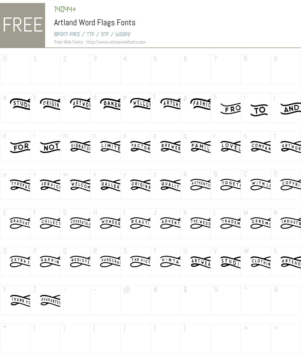 Artland Word Flags 1.00 November 3, 2016, initial release Fonts Free ...