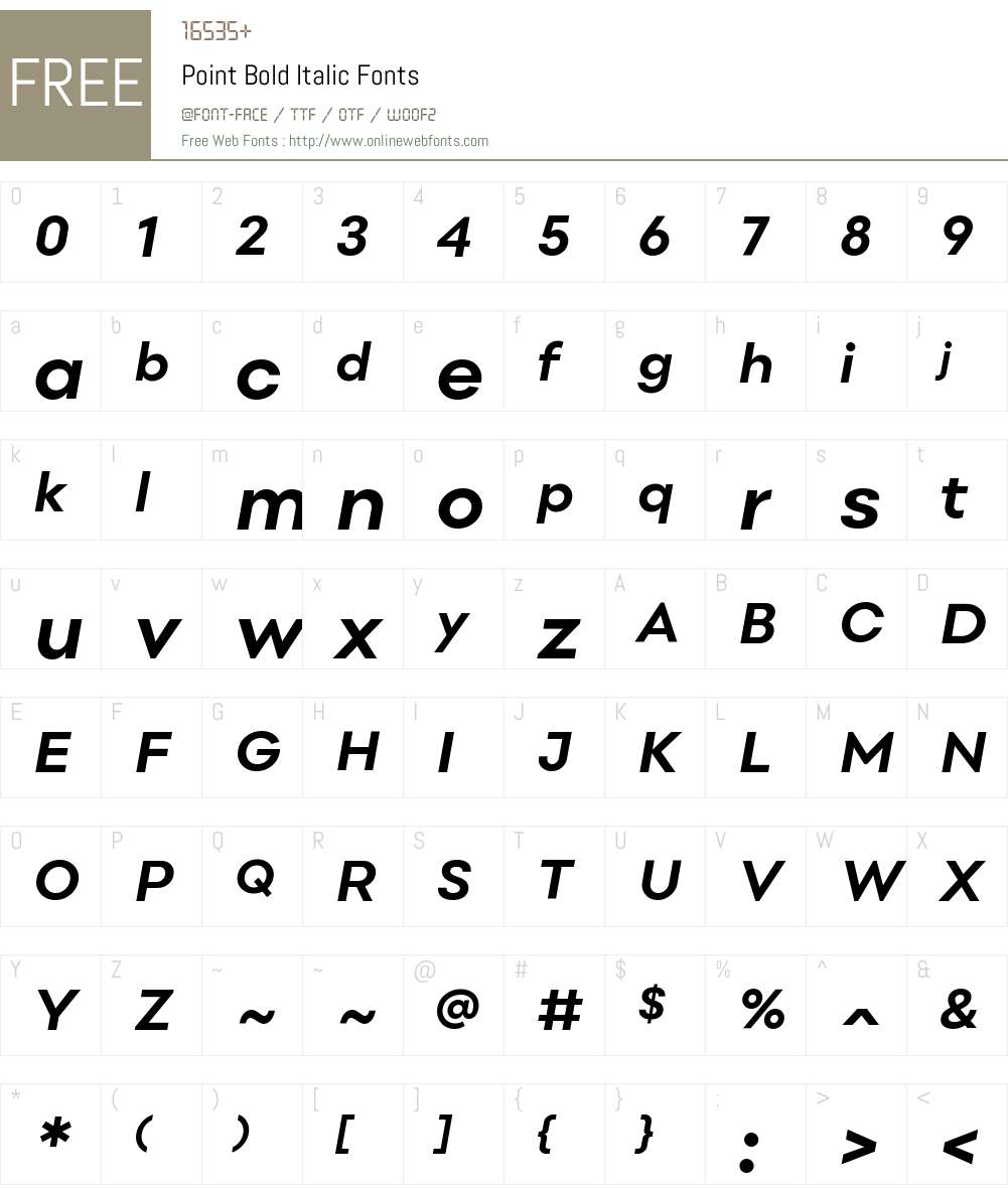 Point Bold Italic 1.000;PS 001.000;hotconv 1.0.88;makeotf.lib2.5.64775 ...