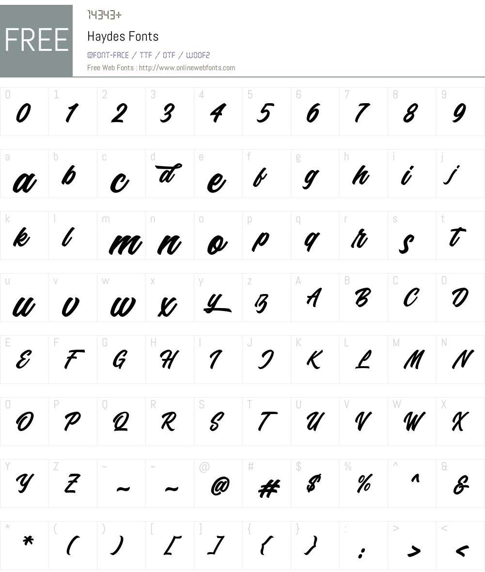 Haydes 1.000 Fonts Free Download - OnlineWebFonts.COM