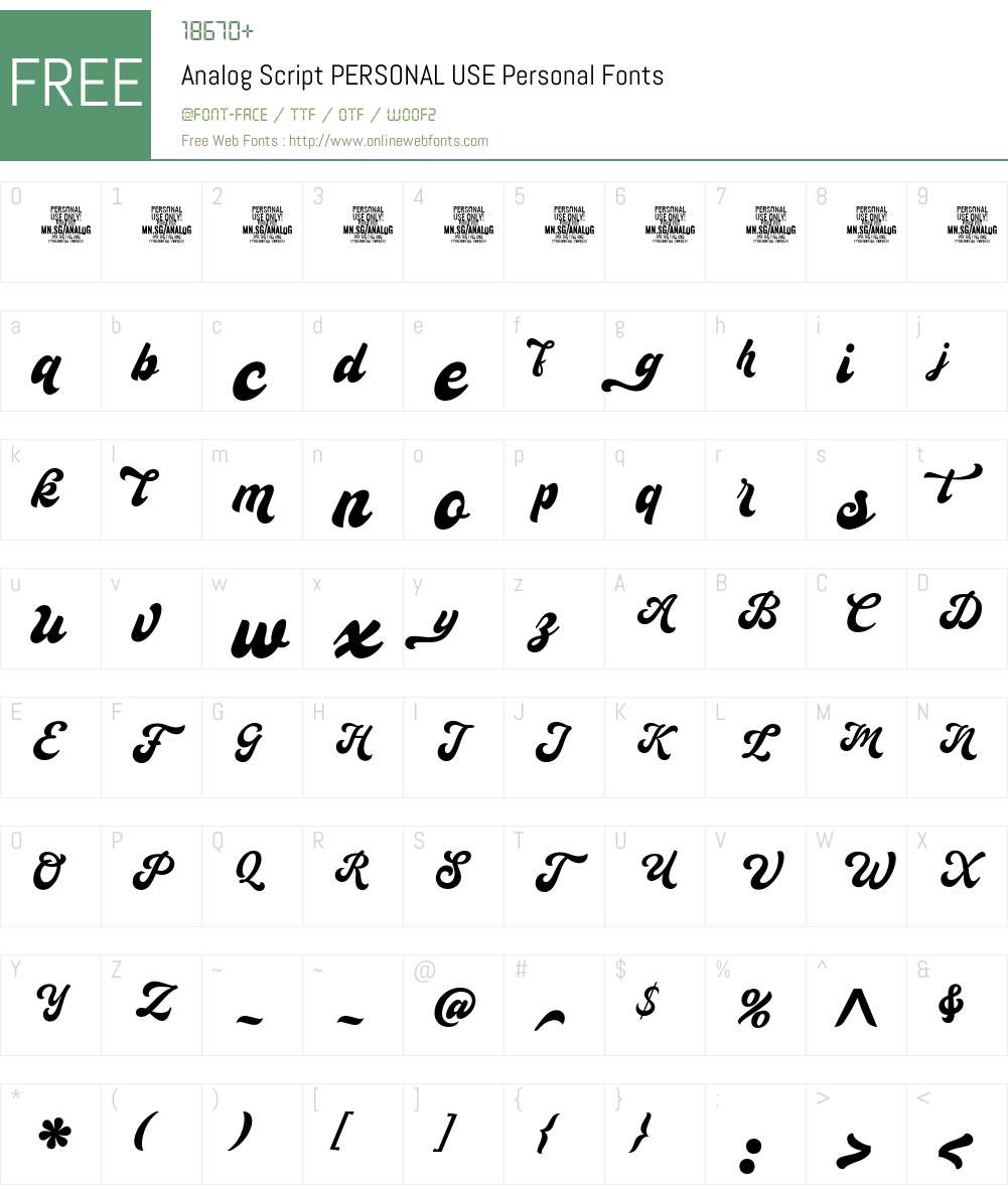 Analog Script PERSONAL USE Personal 1.000;FEAKit 1.0 Fonts Free Download - OnlineWebFonts.COM