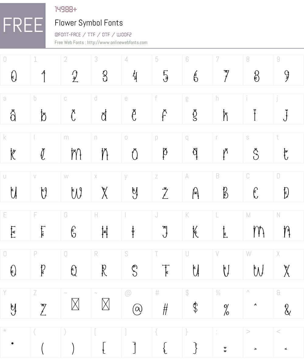 Flower Symbol 1.002;Fontself Maker 3.5.8 Fonts Free Download ...