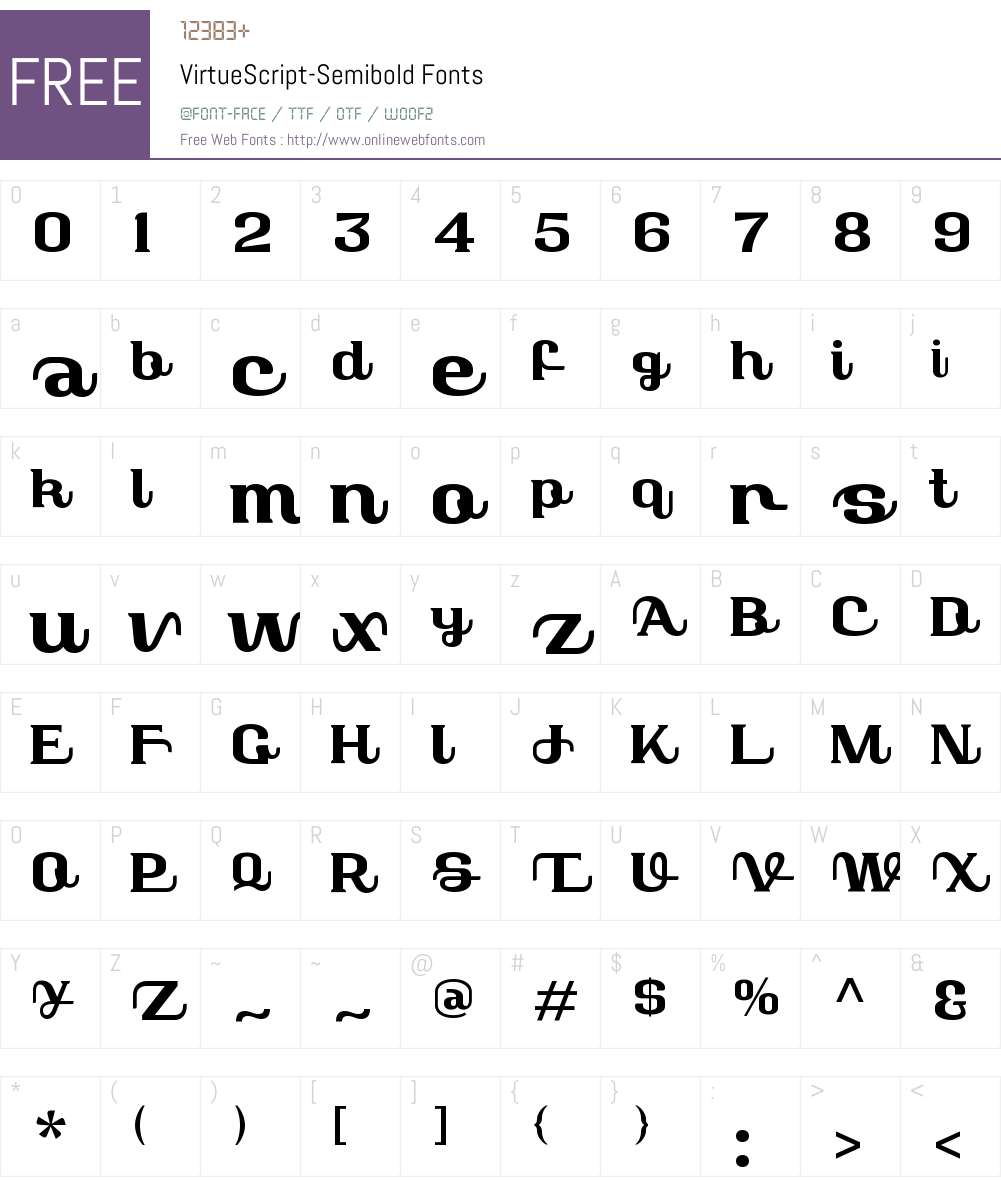 Virtue Script Semibold 1.000 Fonts Free Download - OnlineWebFonts.COM