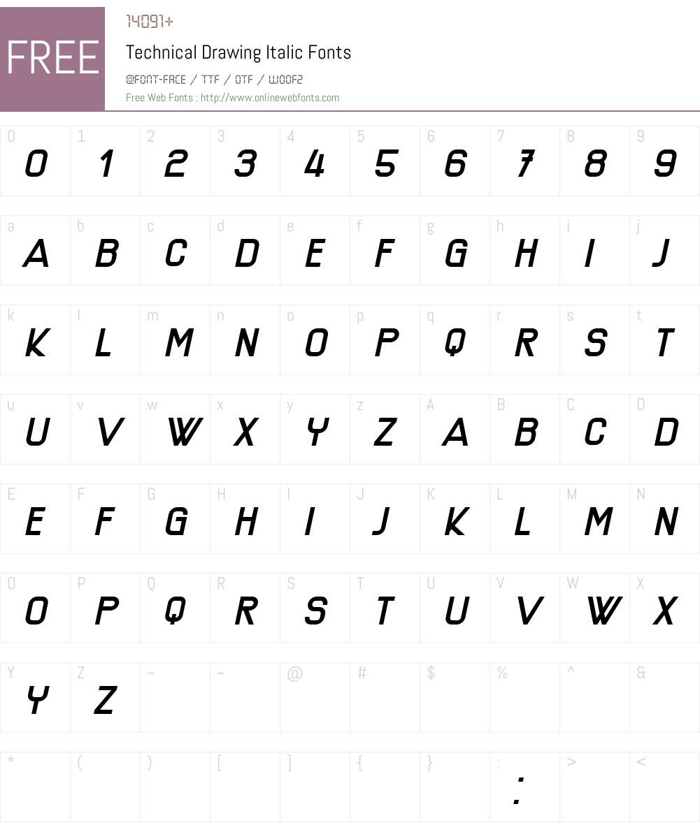 Technical Drawing 1.000 Fonts Free Download - OnlineWebFonts.COM