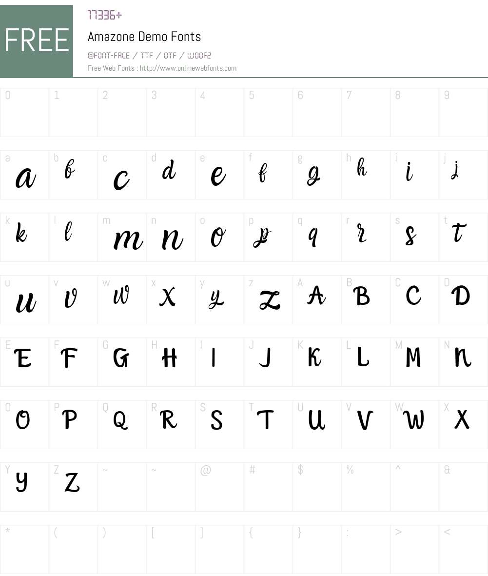 Amazone Demo 1.000 Fonts Free Download - OnlineWebFonts.COM