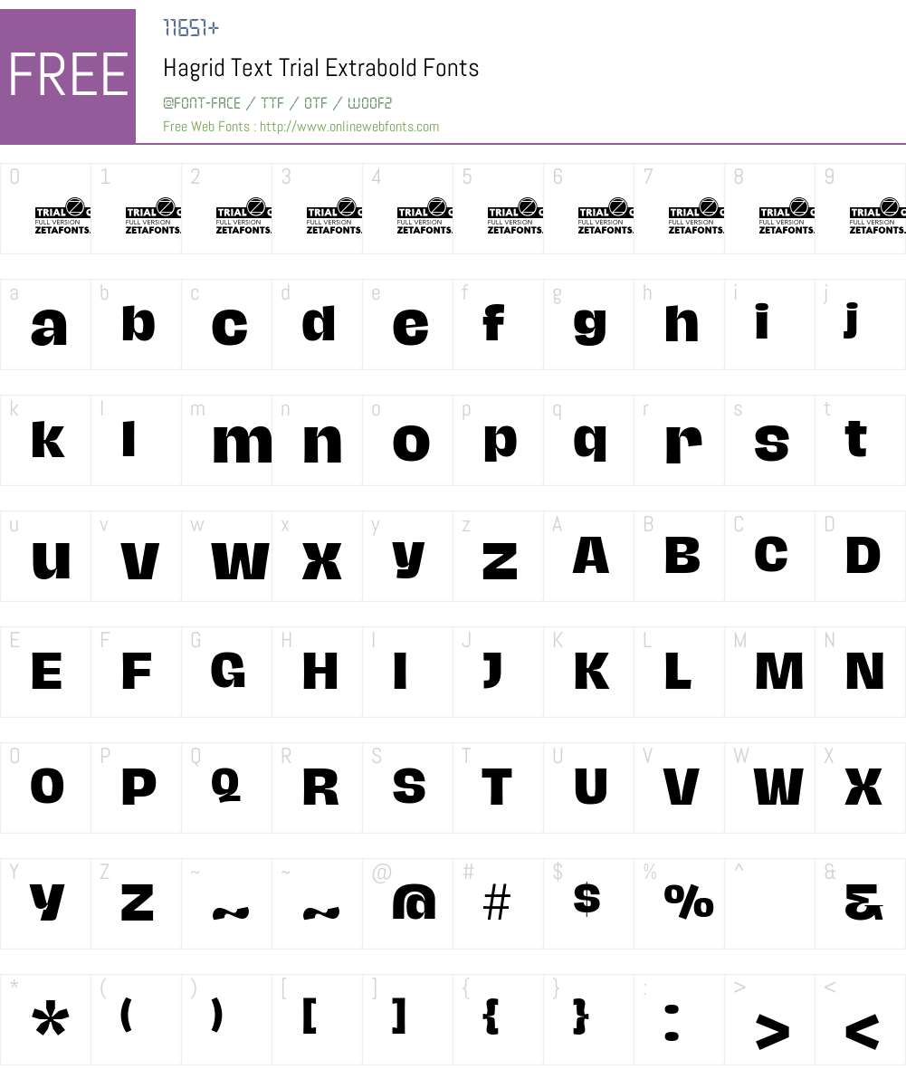 Hagrid Text Trial Extrabold 1.000 Fonts Free Download - OnlineWebFonts.COM
