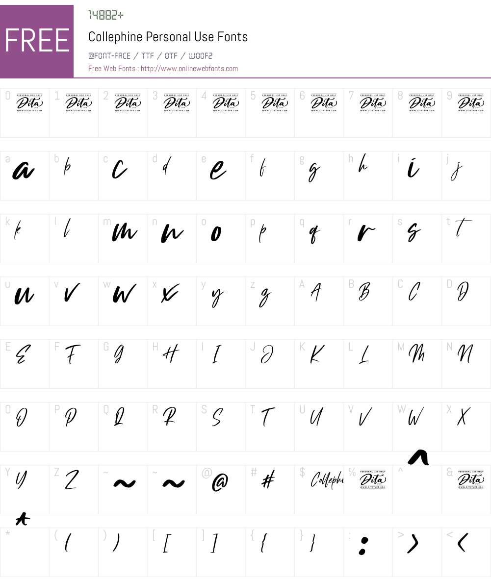 Collephine Personal Use 1.00;September 12, 2020;FontCreator 12.0.0.2567 64-bit Fonts Free ...