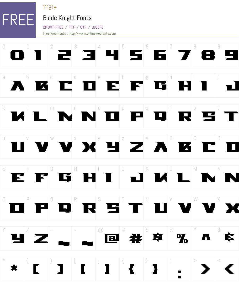 Blade Knight 1.00;June 29, 2024;FontCreator 12.0.0.2525 64-bit Fonts ...