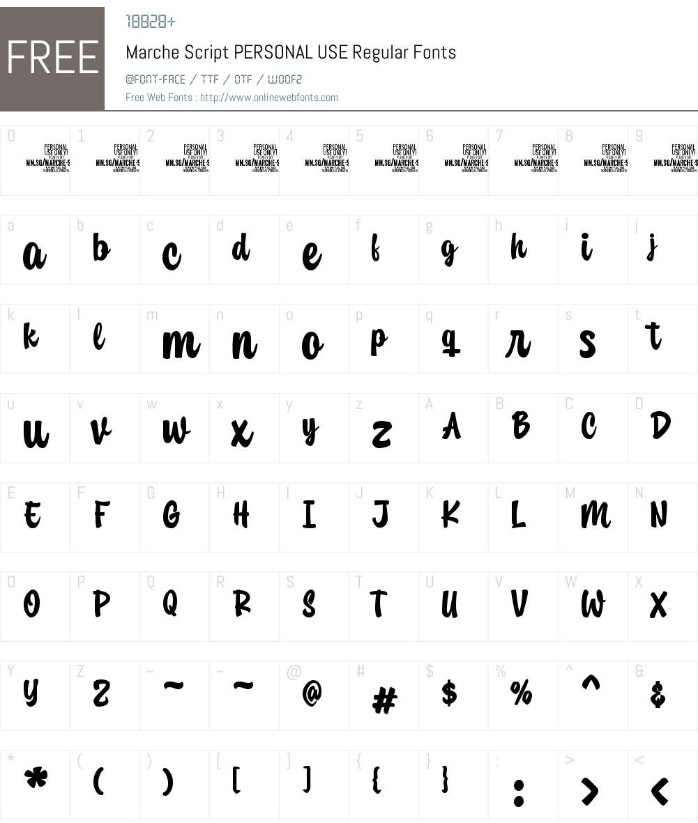 Marche Script PERSONAL USE 1.000;Glyphs 3.2 (3177) Fonts Free Download - OnlineWebFonts.COM