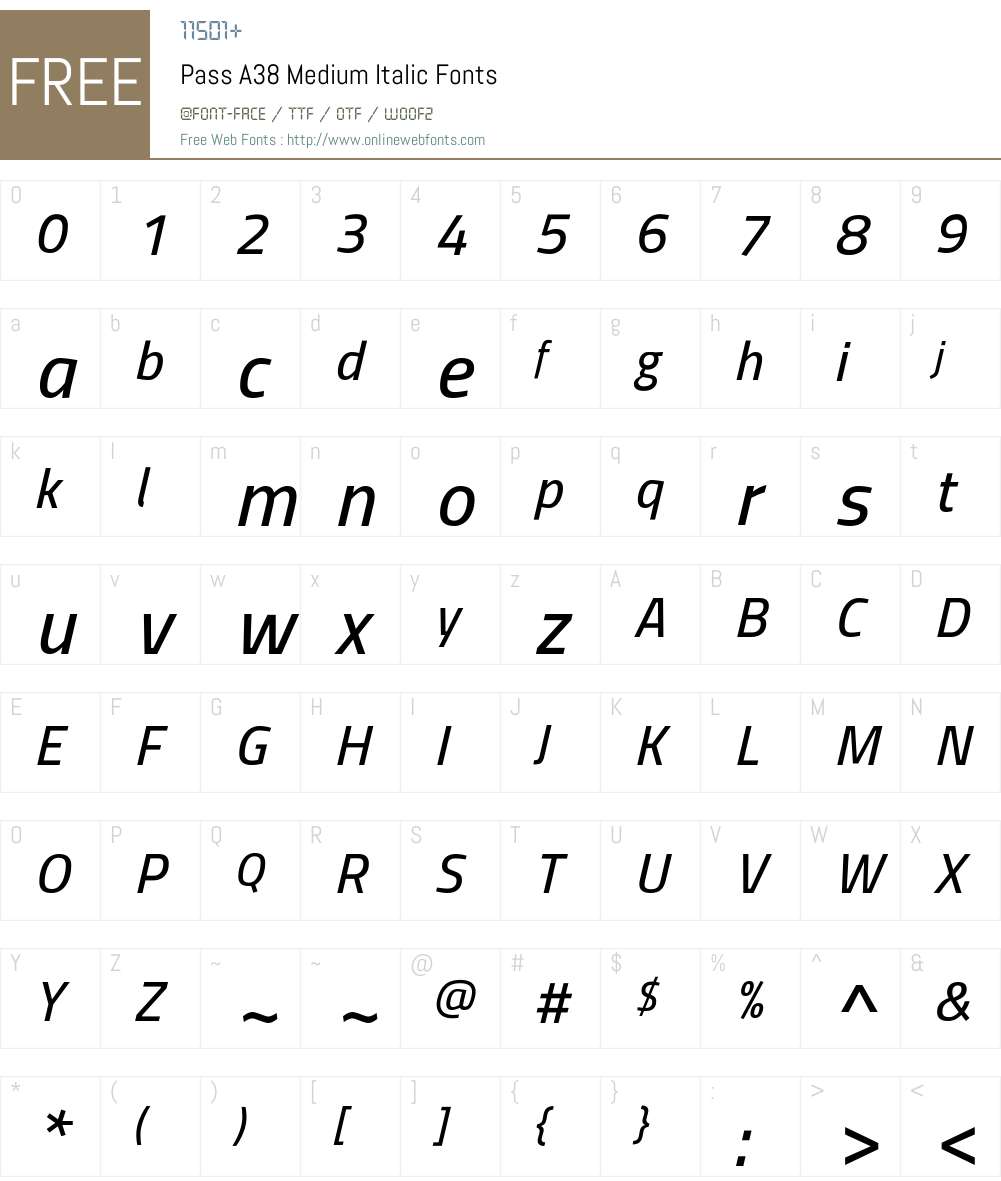 Pass A38 Medium 2.795 Fonts Free Download - OnlineWebFonts.COM