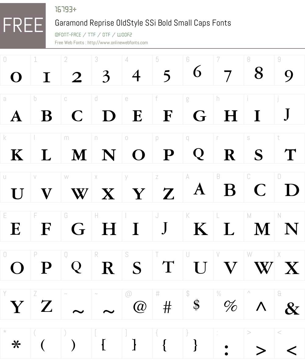 Garamond Reprise OldStyle SSi Bold Small Caps 1.000 Fonts Free Download ...