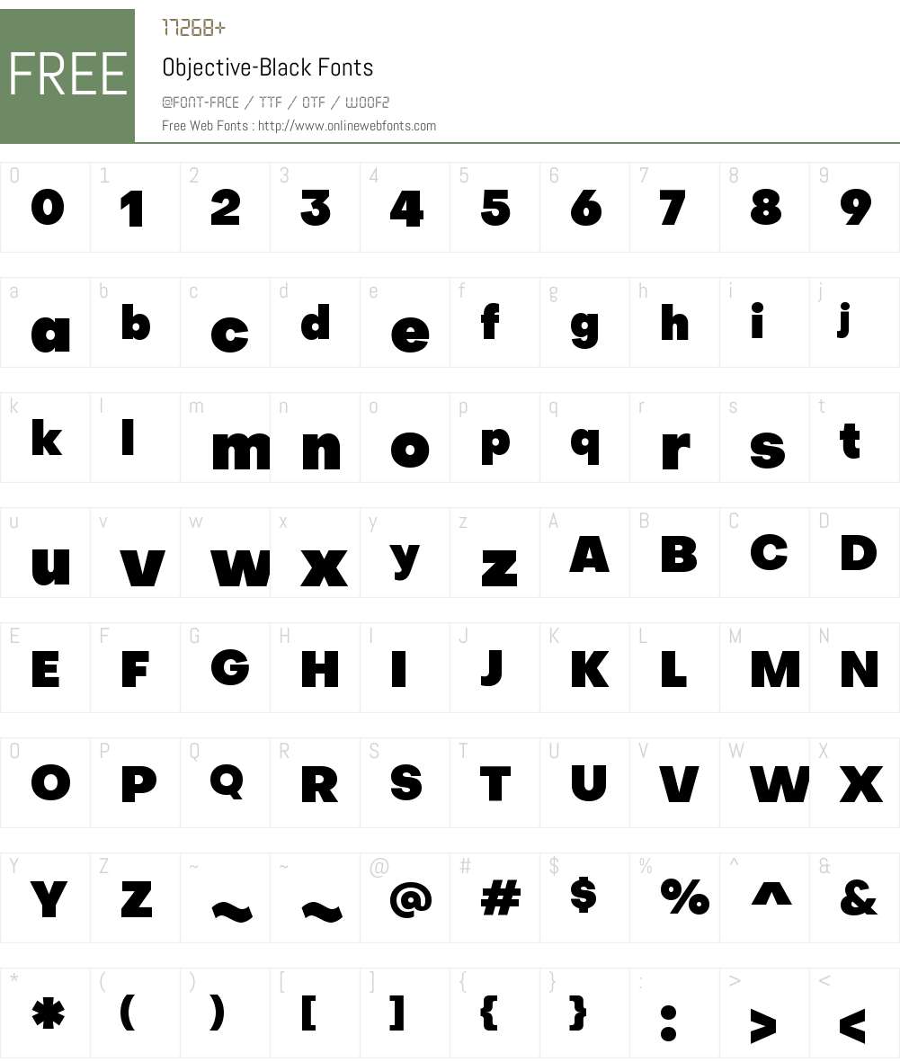 Objective Black 1.000 Fonts Free Download - OnlineWebFonts.COM