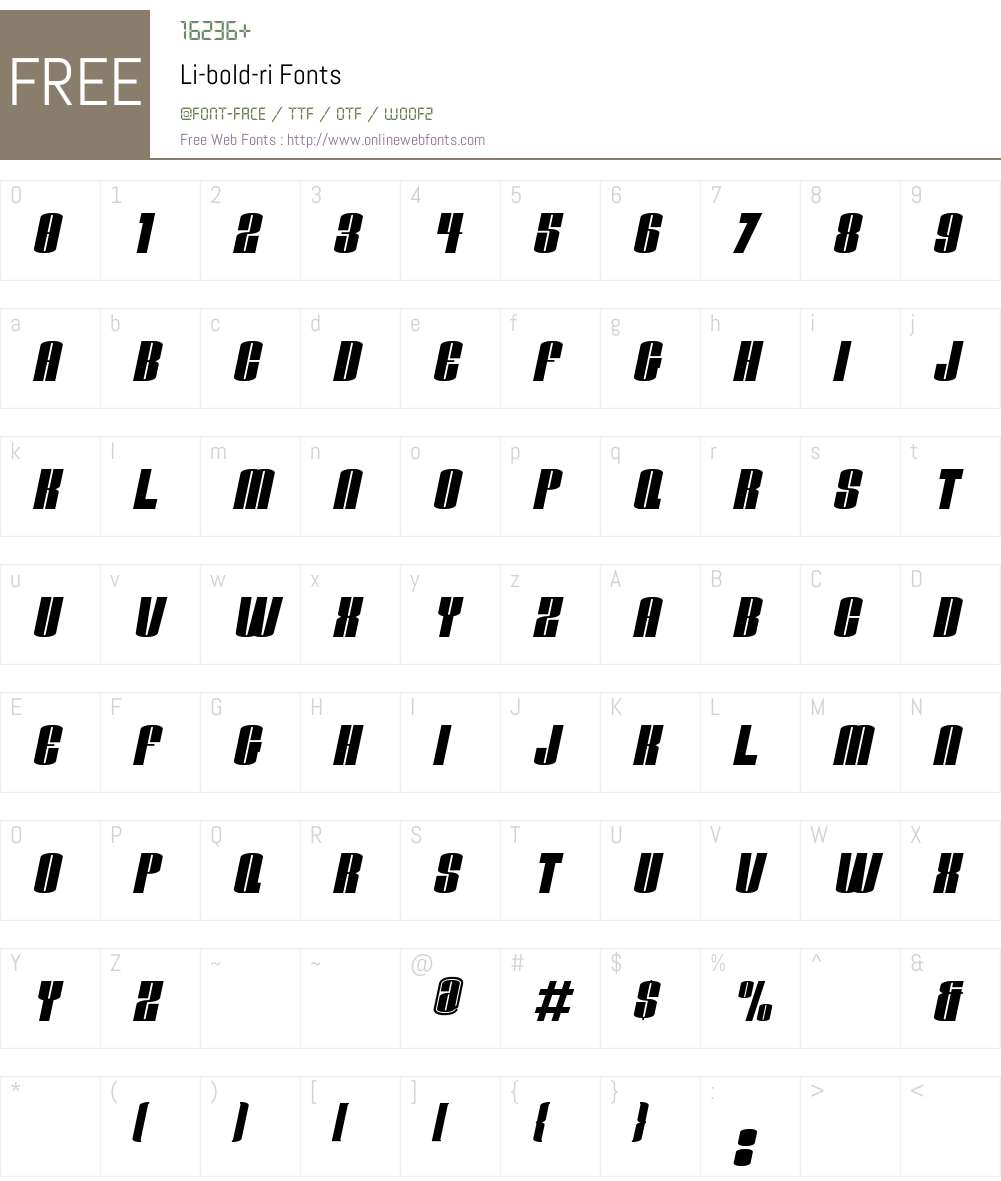 Li-bold-ri 1.00;October 10, 2022;FontCreator 12.0.0.2522 64-bit Fonts ...
