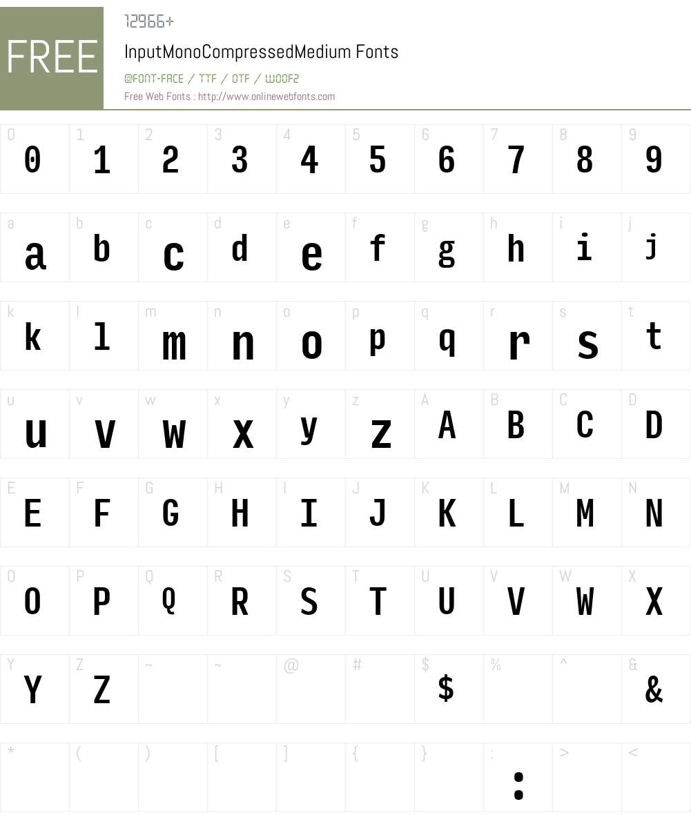 InputMonoCompressed Medium 1.0 Fonts Free Download - OnlineWebFonts.COM