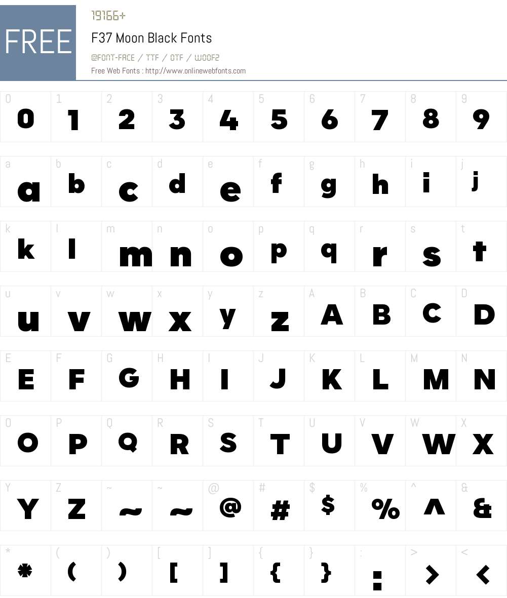 F37 Moon Black 1.000;hotconv 1.0.109;makeotfexe 2.5.65596 Fonts Free ...