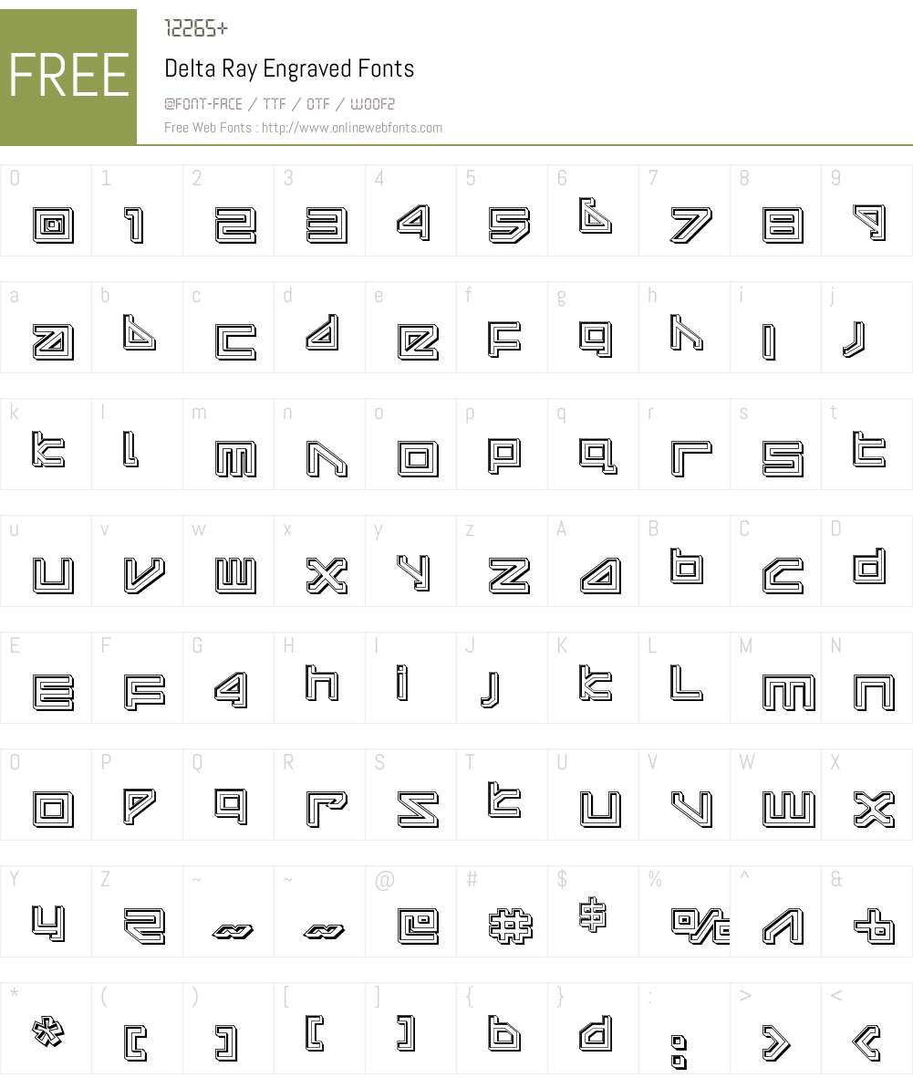 Delta Ray Engraved 3.0; 2019 Fonts Free Download - OnlineWebFonts.COM