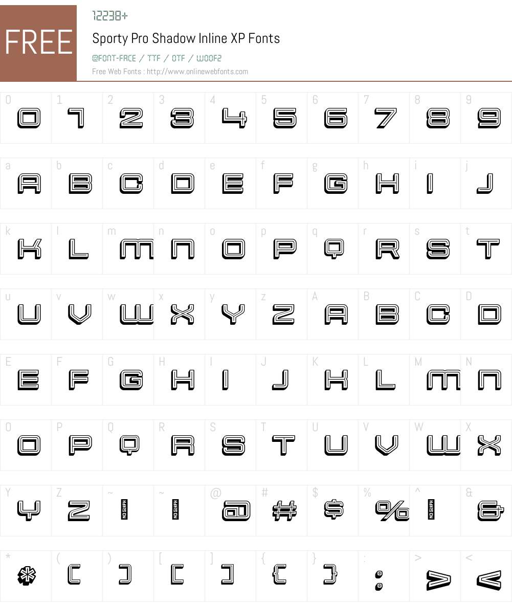 Sporty Pro Shadow Inline XP 1.000 Fonts Free Download - OnlineWebFonts.COM