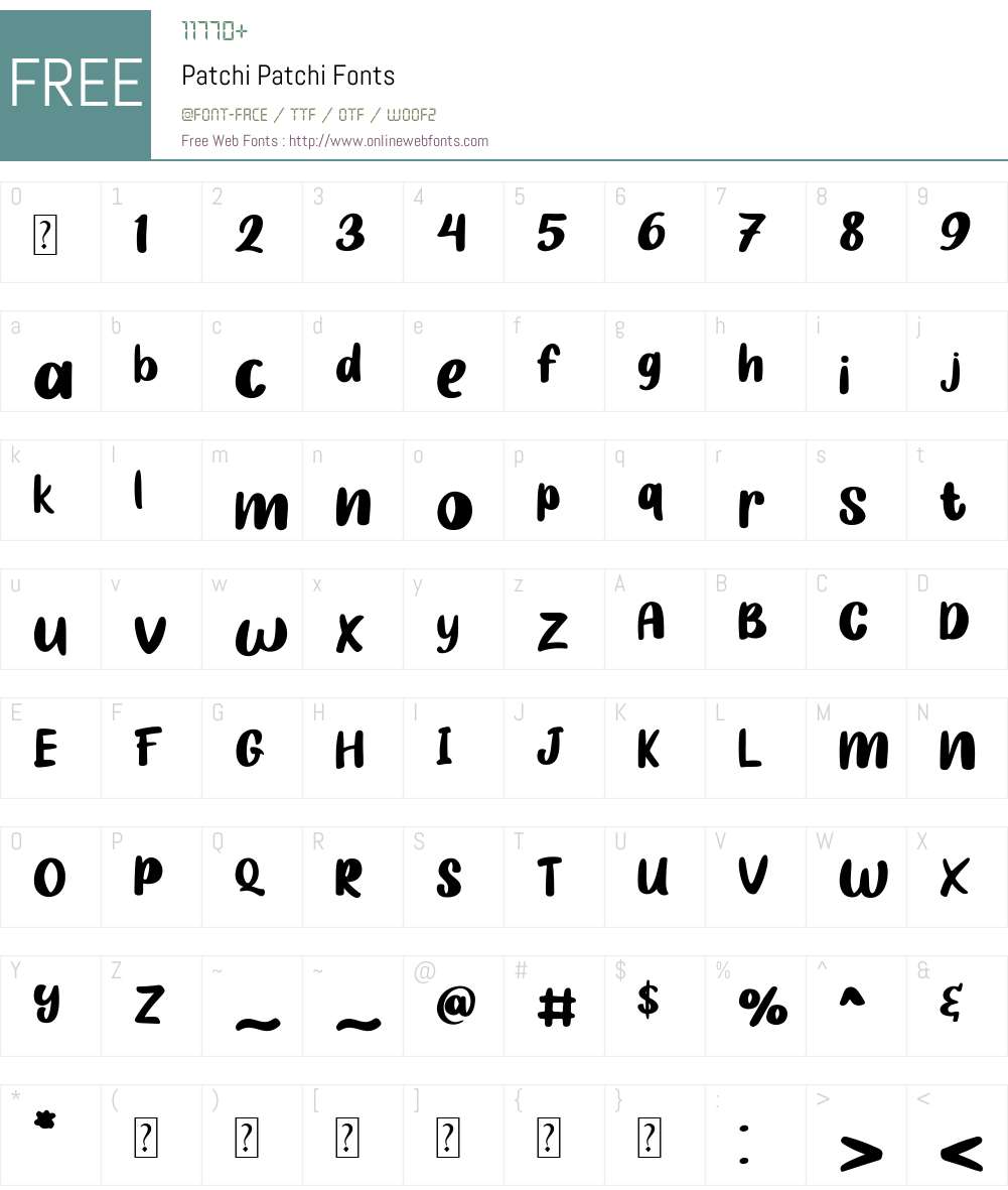 Patchi Patchi 1.00;April 28, 2020;FontCreator 12.0.0.2525 64-bit Fonts Free Download ...