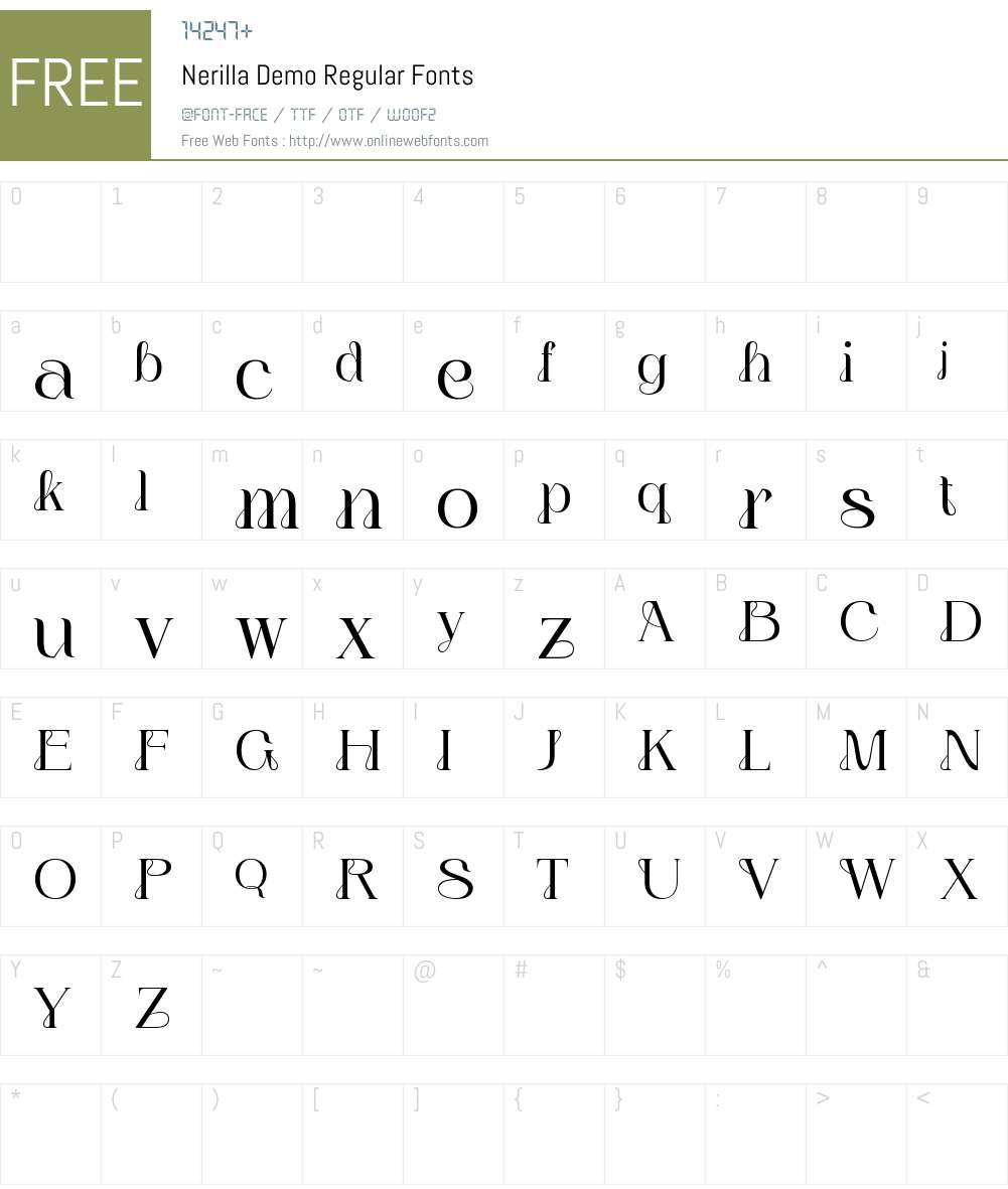 Nerilla Demo 1.000 Fonts Free Download - OnlineWebFonts.COM
