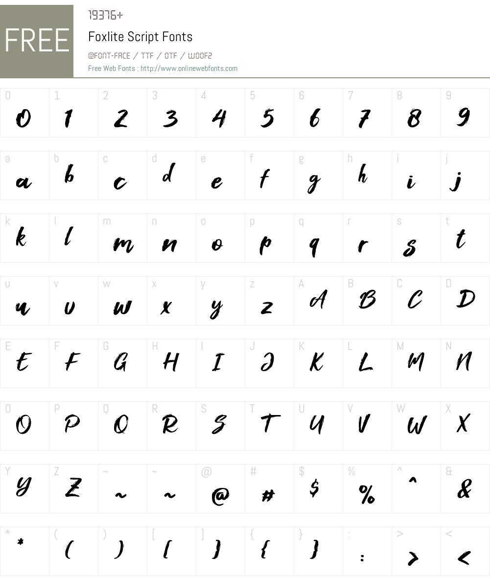 Foxlite Script 1.000 Fonts Free Download - OnlineWebFonts.COM