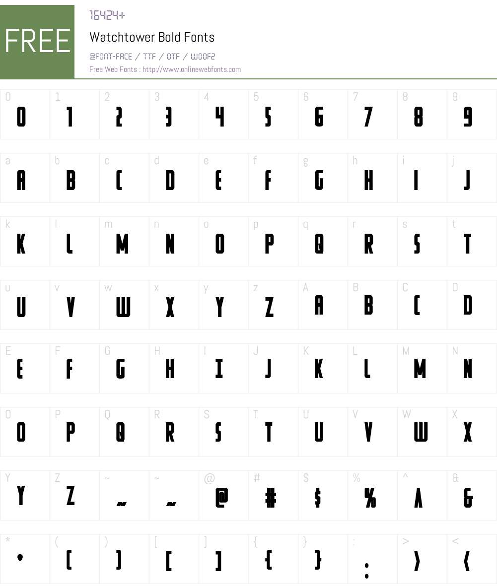 Watchtower Bold 001.000 Fonts Free Download - OnlineWebFonts.COM