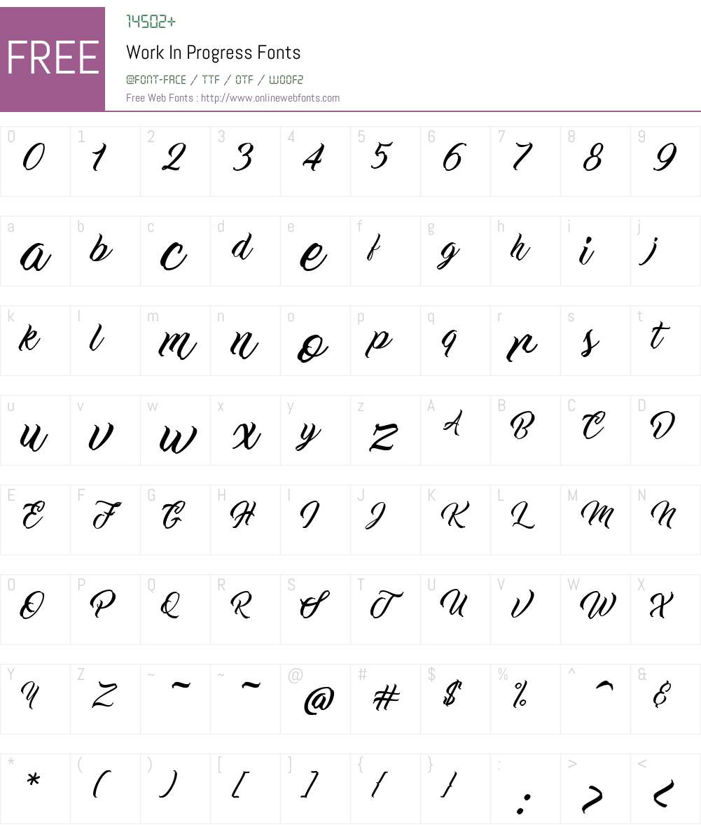 Work In Progress 1.000 Fonts Free Download - OnlineWebFonts.COM