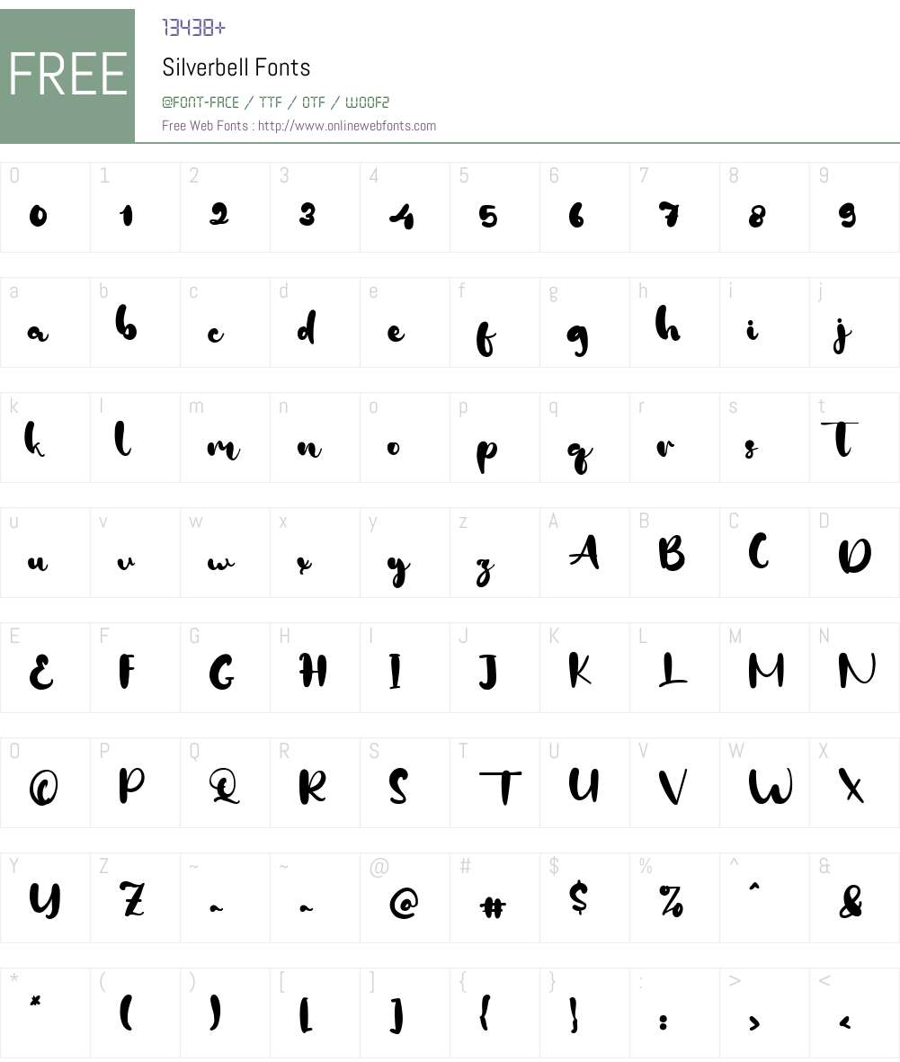 Silverbell 1.00;August 24, 2021;FontCreator 12.0.0.2563 64-bit Fonts Free Download ...