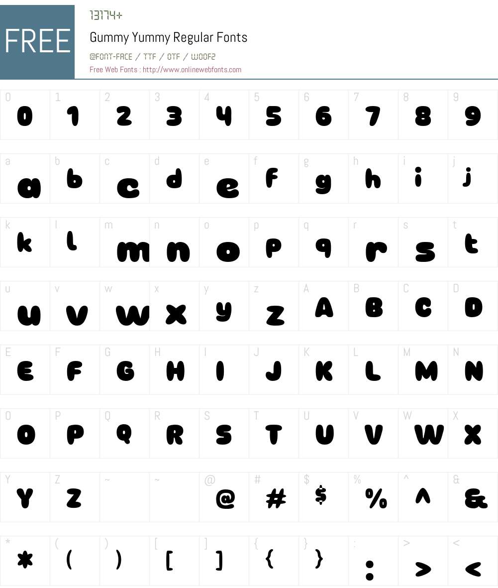 Gummy Yummy 1.000 Fonts Free Download - OnlineWebFonts.COM
