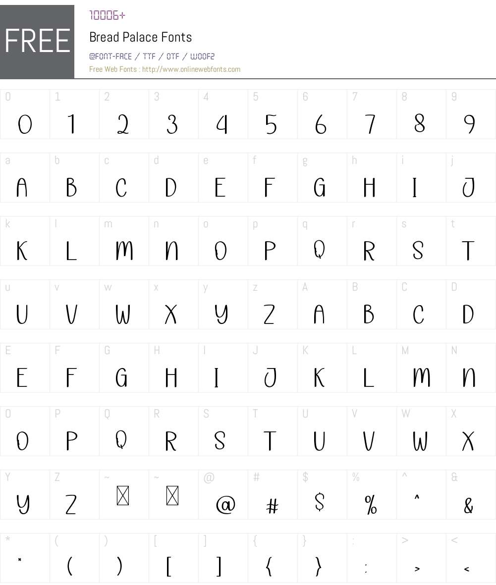 Bread Palace 1.002;Fontself Maker 3.5.8 Fonts Free Download - OnlineWebFonts.COM