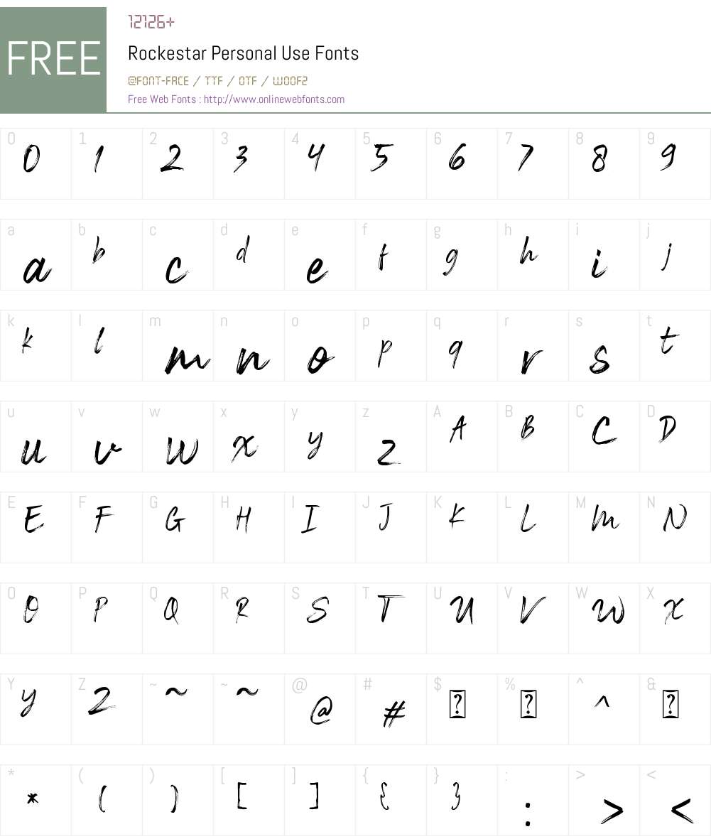 Rockestar Personal Use 1.00;August 14, 2019;FontCreator 11.5.0.2427 32 ...
