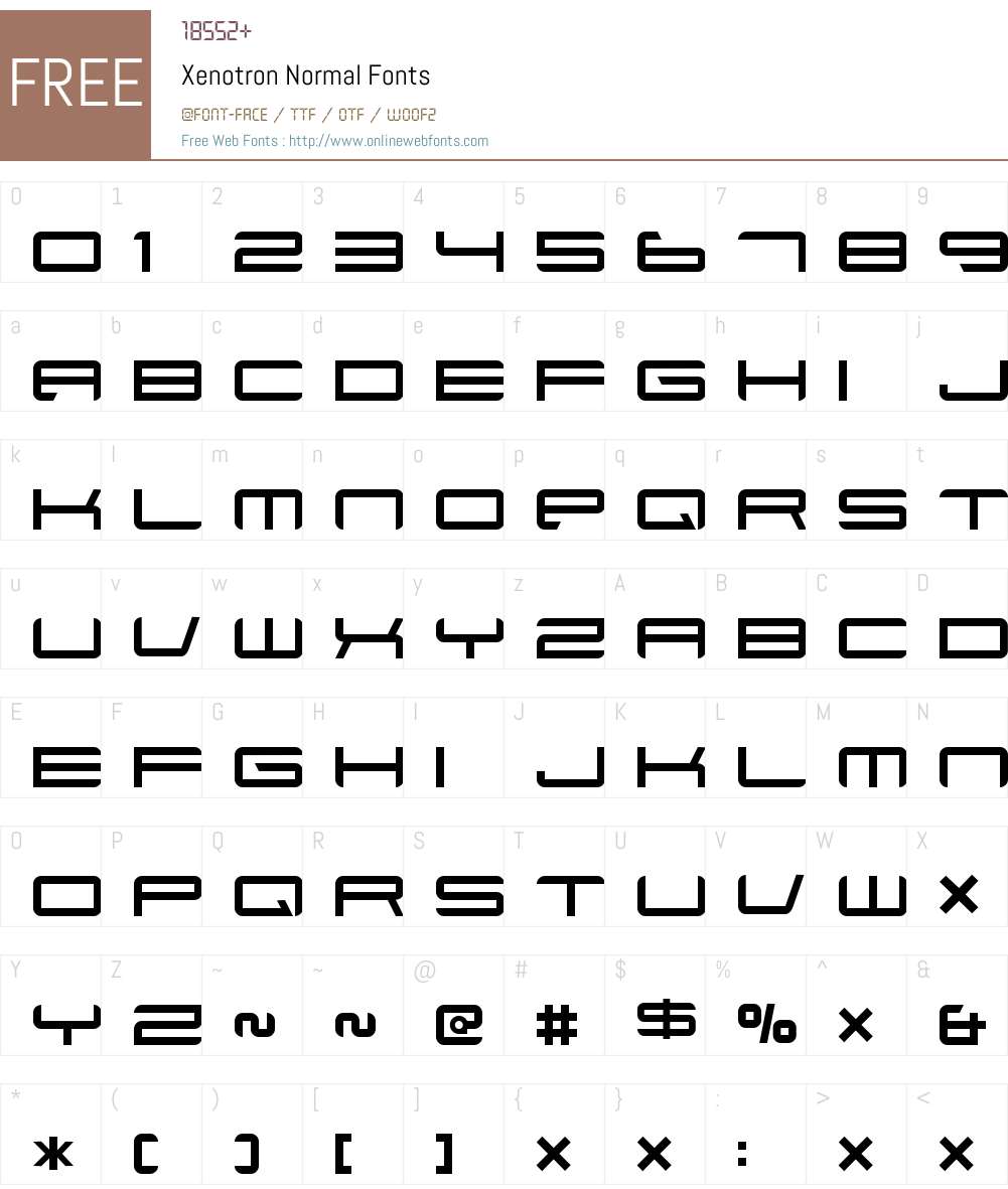 Xenotron Normal 1.00 August 21, 2019, initial release Fonts Free ...