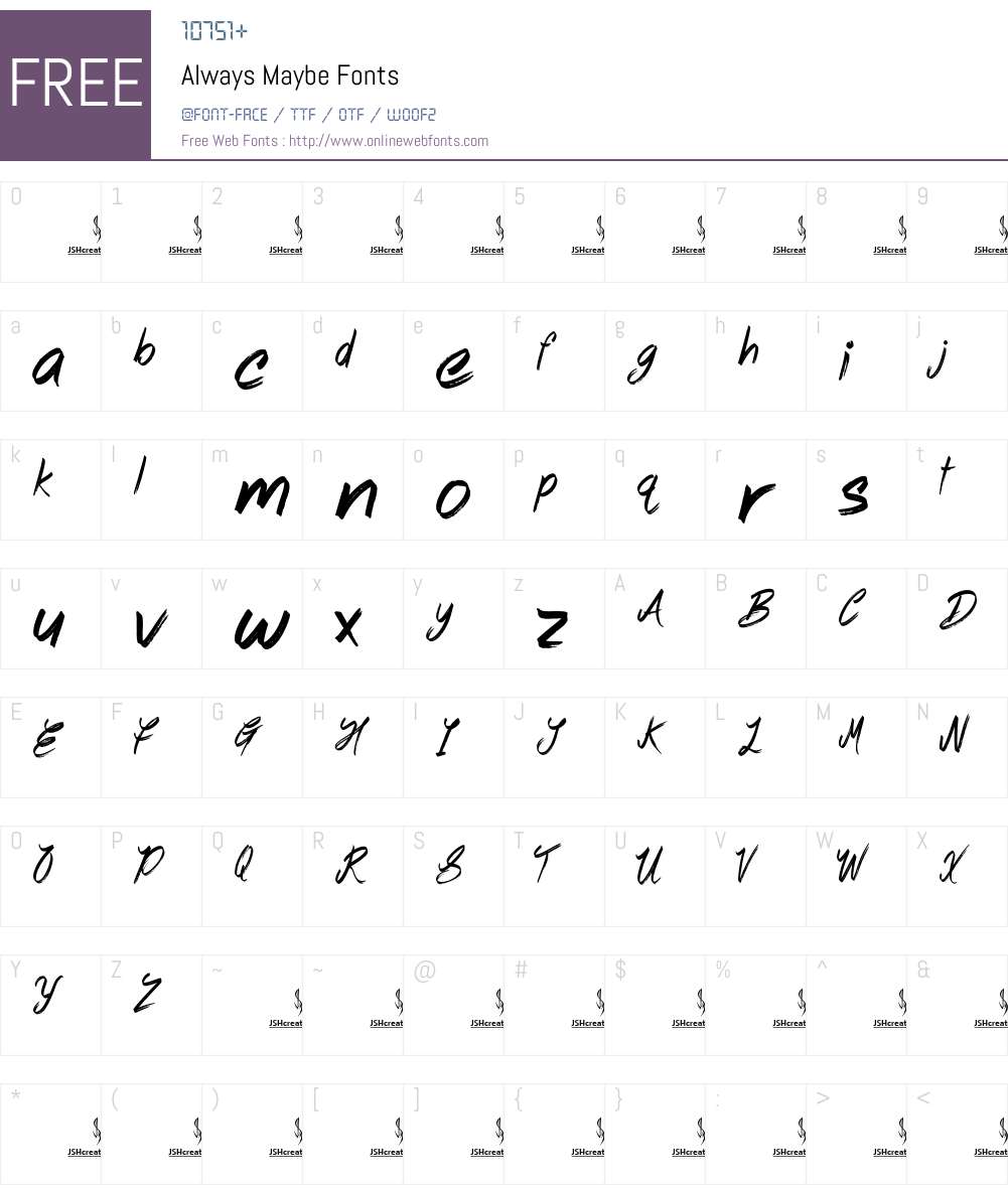 Always Maybe 1.00;June 14, 2023;FontCreator 12.0.0.2567 64-bit Fonts Free Download ...