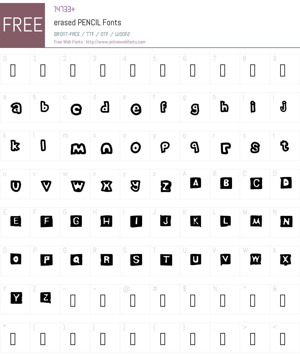 erased PENCIL 1.0 Fonts Free Download - OnlineWebFonts.COM