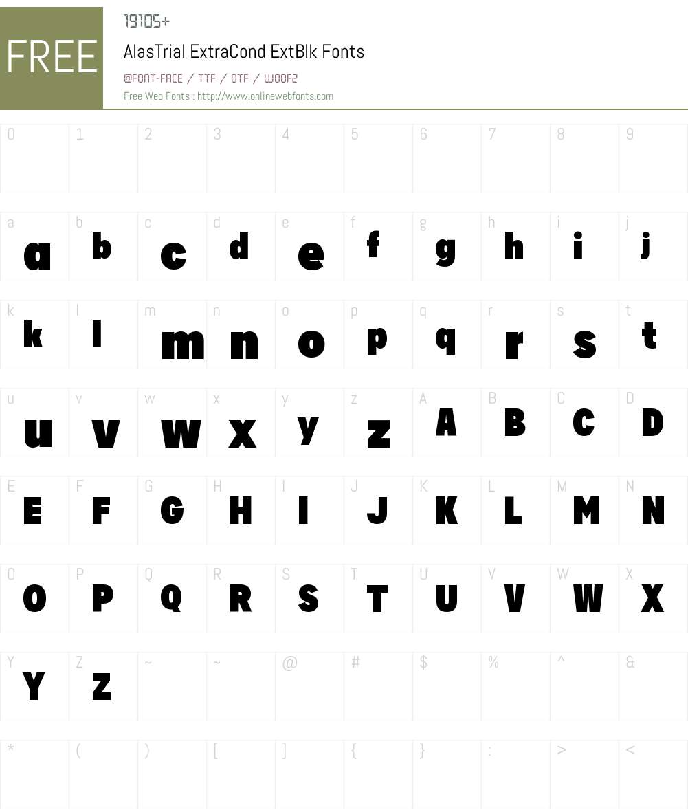 AlasTrial Extra Condensed Extra Black 3.001 Fonts Free Download ...