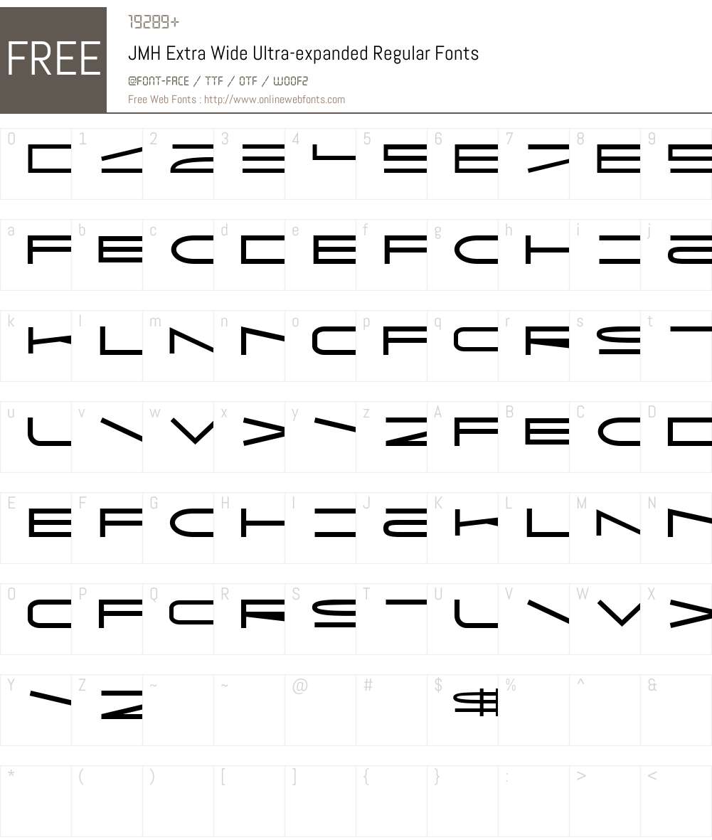 JMH Extra Wide Ultra-expanded Regular 1.001 Fonts Free Download ...