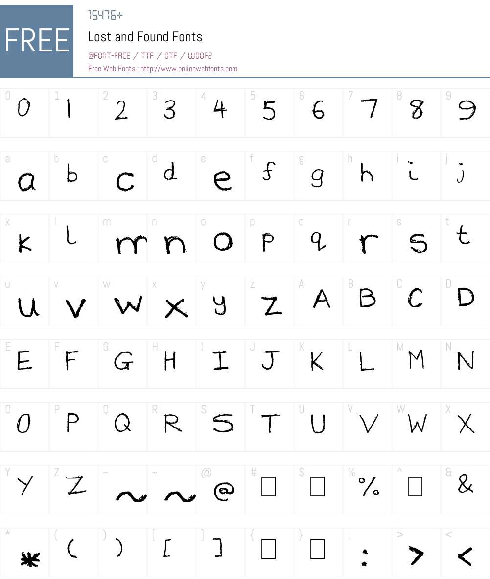 Lost and Found 1.00 April 2, 2014, initial release Fonts Free Download ...