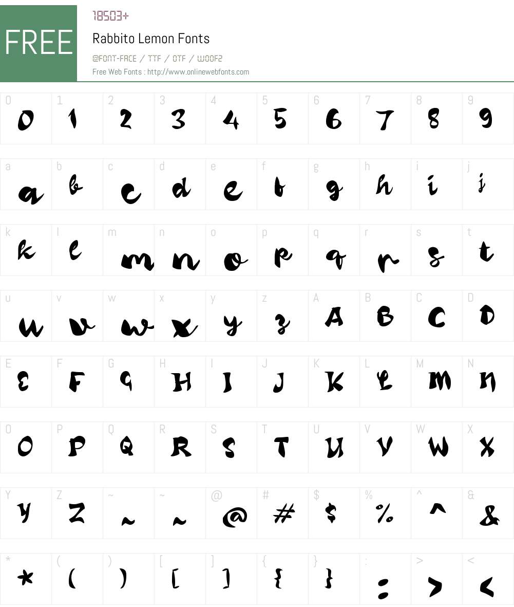 Rabbito Lemon 001.000 Fonts Free Download - OnlineWebFonts.COM