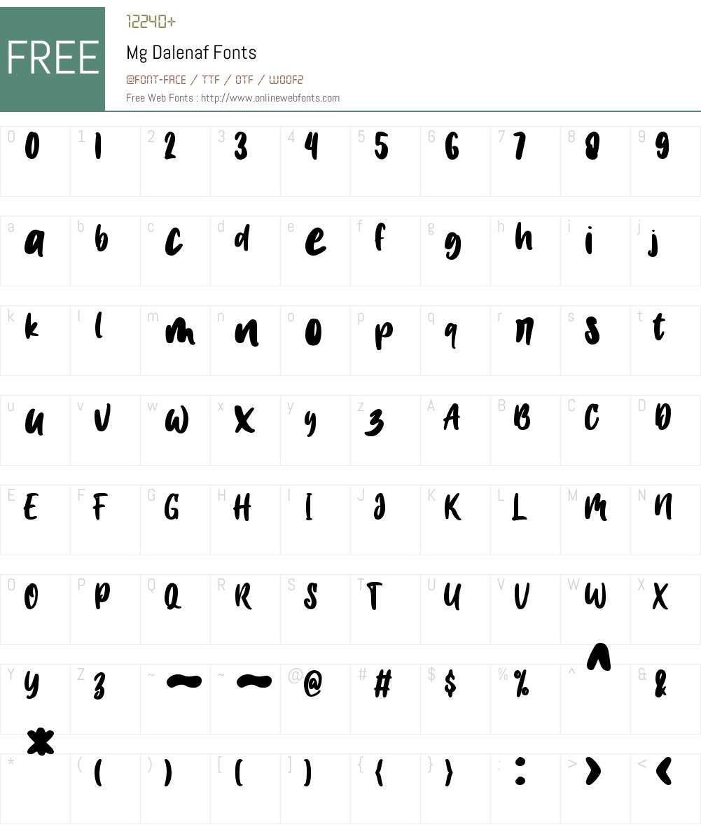 Mg Dalenaf 1.00;November 17, 2020;FontCreator 12.0.0.2525 64-bit Fonts ...