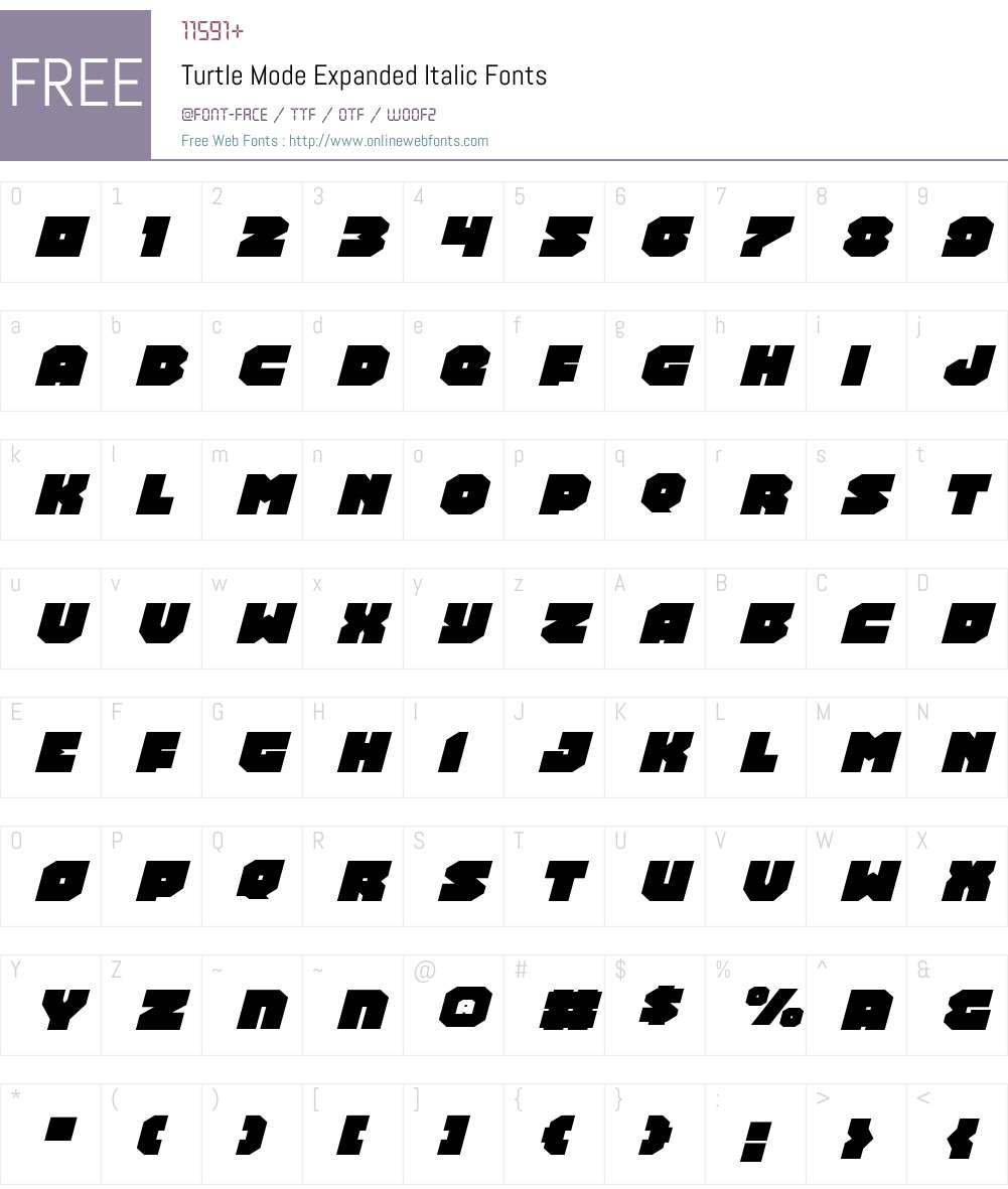 Turtle Mode Expanded Italic 1.0; 2020 Fonts Free Download - OnlineWebFonts.COM